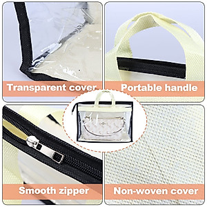 Droutti 8 Pack Handbag Dust Bags Transparent Hanging Purse Organizer Wallet Storage Bag 4 Sizes Clear Handbag Organizer Dust Bags for Closet Shelf