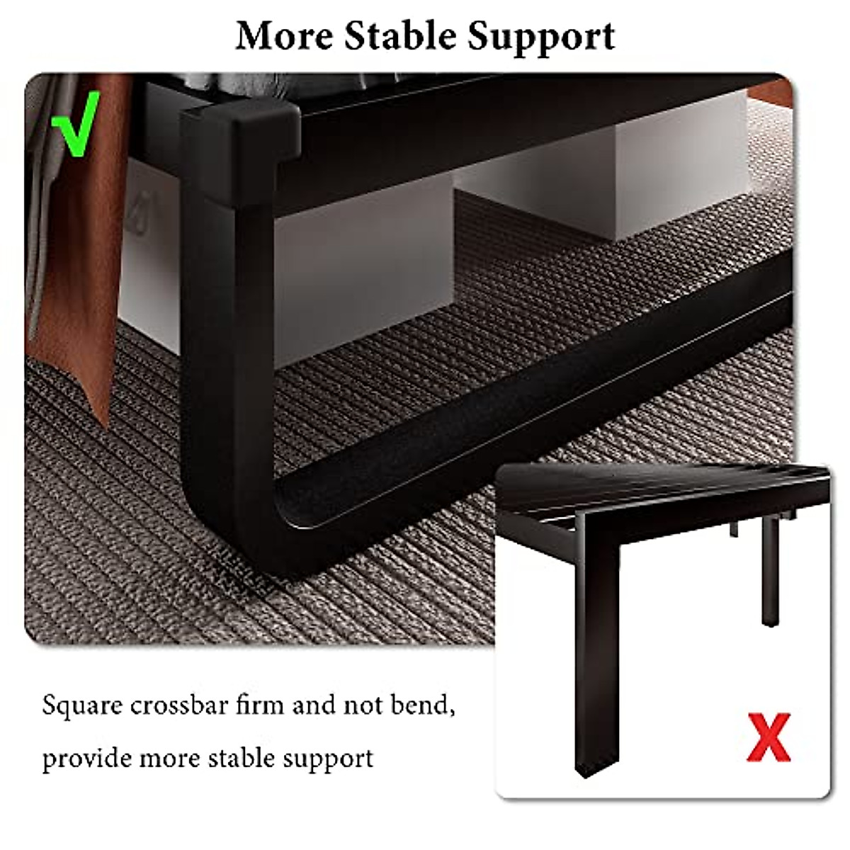 iPormis Twin Size Metal Bed Frame with Faux Leather Headboard, Curved Platform Bed Frame, Thicker Metal Steel Slats Support, 12'' Under-Bed Space, Noise-Free, Easy Assembly, Black