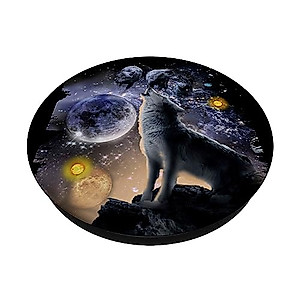 Cosmic Space Wolf, Wolves Family Howling PopSockets Standard PopGrip