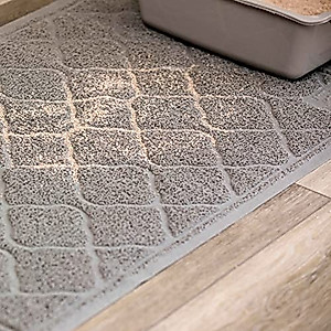 Neater Pets Neater Mat Litter Trapping Mat, Thick & Durable Material Catches Mess from Kitty Litter Box to Protect Floors, Soft on Cats Paws, Anti-Skid Backing, Easy to Clean, Grey, 20" x 30"