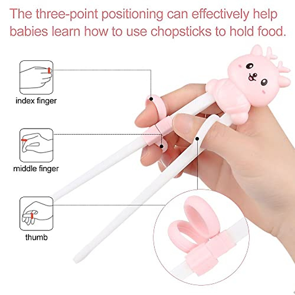 Learning Chopsticks Cartoon Training Tableware Kids Baby Eating Helper(type 1,yellow)