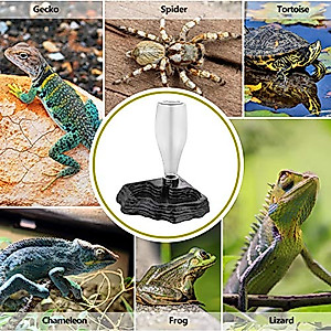 Baluue Reptichip Turtle Feeder Reptile Water Feeder Reptile Water Dispenser Refilling Water Dispenser Reptile Drinking Tool for Tortoise Lizard (Black) Reptile Water Dispenser Reptile Water Bowl