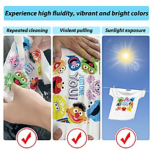 Kminoteh DTF Ink 600ML DTF Transfer Ink for PET Film, Premium Pigment Ink Refill for ET-8550 XP15000 L800 L805 R1800 R2400 Printers, High Fluidity & Coverage (100ML*6, 2W+BKCMY)