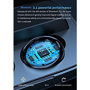 YISMO Wireless Bluetooth Earbuds W/Charging Box, Power Bank, LED Display, Flashlight, Mirror, Noise-Cancelling Deep Bass Stereo, Waterproof, for Android, Apple, iOS, Works w/Most Software and Games