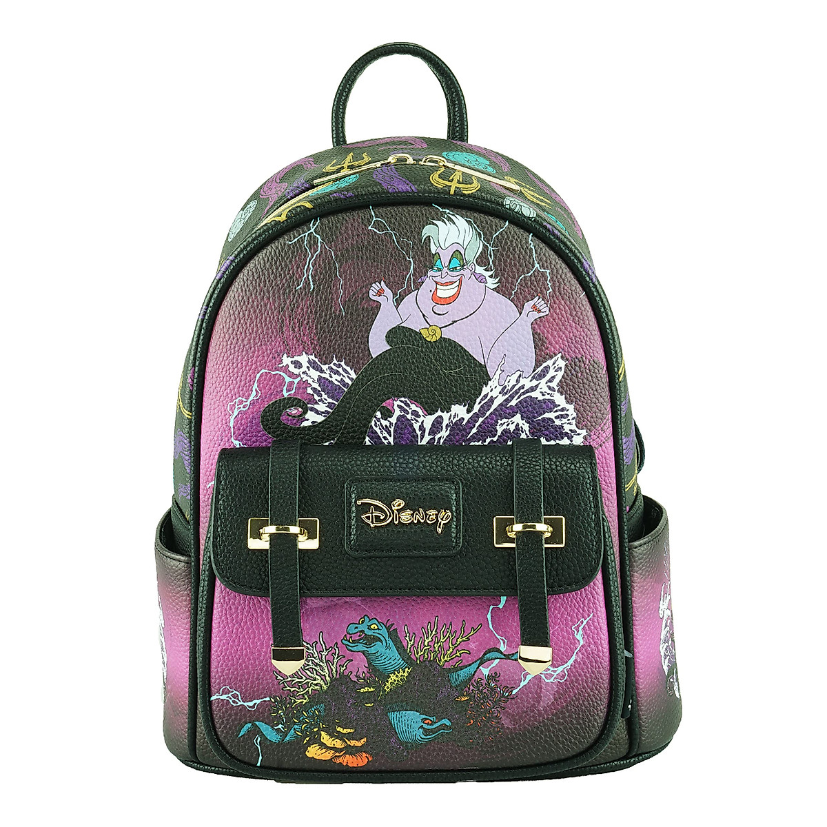 Wondapop Disney Ursula 11" Vegan Leather Fashion Mini Backpack
