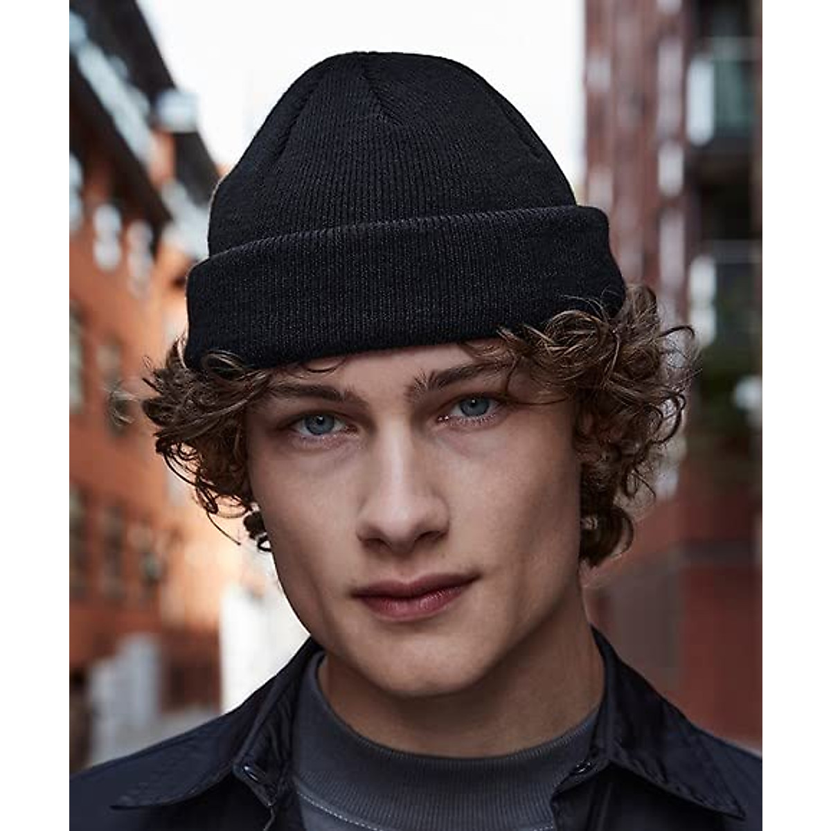 Beechfield mens B43R Recycled Mini Fisherman Beanie, Black, Small-X-Large