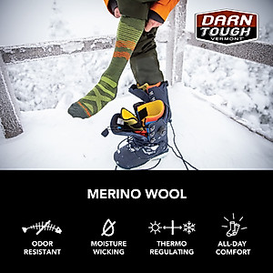 Darn Tough Men's Pennant RFL OTC Ultra-Lightweight Sock (Style 8002) - Flame, X-Large