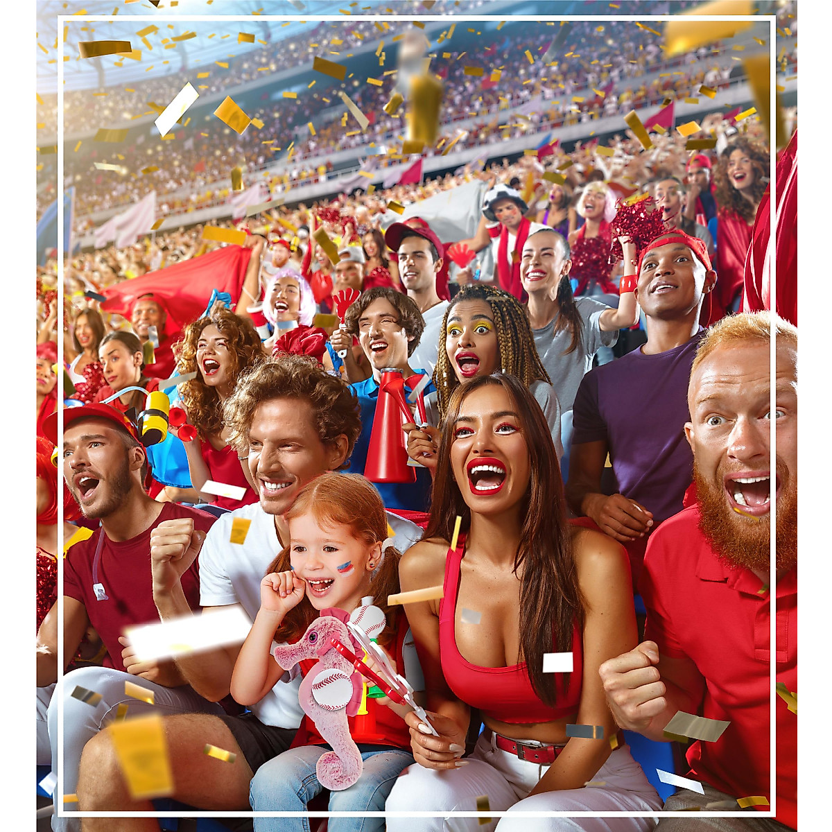 DolliBu Seahorse Stuffed Animal with Baseball Plush - Soft Huggable Seahorse, Adorable Playtime Plush Toy, Super Soft Plush Doll Animal Toy for Kids and Adults - 15 Inch