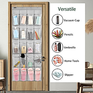 ANZORG Over Door Hanging Water Bottle Holder Cup Organizer for Kitchen Pantry Glass Bottle Storage Rack with 20 Pockets (MESH POCKETS)