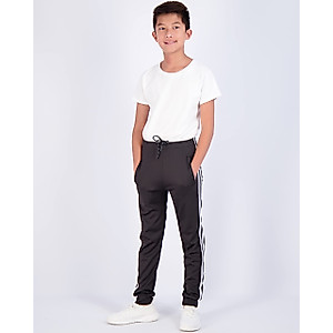 3 Pack Boys Girls Youth Active Teen Mesh Boy Sweatpants Joggers Running Basketball School Track Pants Athletic Workout Gym Apparel Training Jogger Fit Kid Clothing Casual Pockets - Set 10,L(14-16)