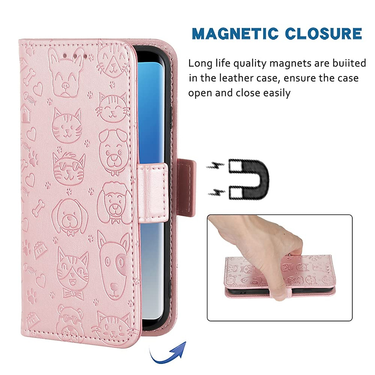 FDCWTSH Compatible with LG V20 Wallet Case Wrist Strap Lanyard Leather Flip Card Holder Stand Cell Accessories Folio Purse Credit ID Slot Magnetic Phone Cover for LGV20 LG20 V 20 Women Men Rose Gold