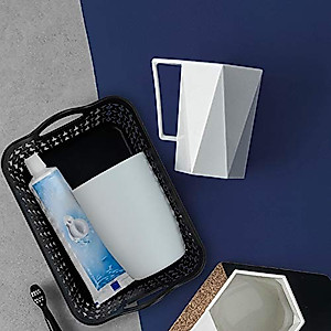 Rinboat Small Plastic Desktop Storage Basket Tray, Black, 12 Packs