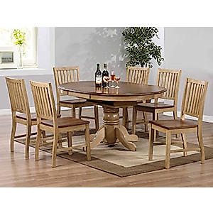 Sunset Trading Brook Dining Table, Distressed Two Tone Light Creamy Wheat with Warm Pecan Brown 42 in x 60 in x 30 in