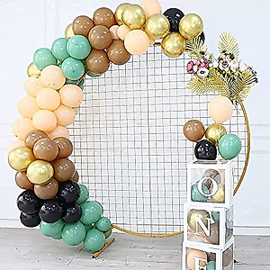 100pcs Mocha Chrome Gold Balloon Garland Arch Kit Coffee Sage Green Apricot Balloons for Wedding Birthday Party Balloon Arch Baby Shower Boho Party Decorations