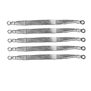 8" x 1/2" Braided Ground Straps (1/4" Ring to 1/4" Ring)-5pcs | Made in USA