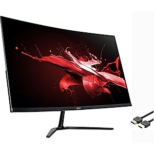 acer 31.5" Curved FHD 1920 x 1080 Gaming Monitor with AMD Freesync Technology, 75Hz Refresh Rate, 1ms VRB Response, with MTC HDMI Cable