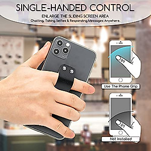 TOQMCI Rainbow Phone Grip Strap Holder Cell Phone Strap Finger Holder for Hand Leather Telescopic Phone Finger Strap Stand Universal Finger Kickstand for Most Smartphones (Black R)