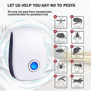 2024 Upgraded Ultrasonic Pest Control Repeller 6 Packs Electronic Pest Repellent Plug in Indoor Sonic Repellent Plug Pest Control for Rodents Cockroach Bug Roach Insects Mice Spiders Mosquitoes