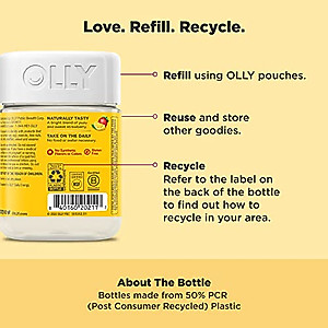 OLLY Extra Strength Daily Energy Gummy, Caffeine Free, 1000mcg Vitamin B12, CoQ10, Goji Berry, Adult Chewable Supplement, Berry Yuzu Flavor - 60 Count