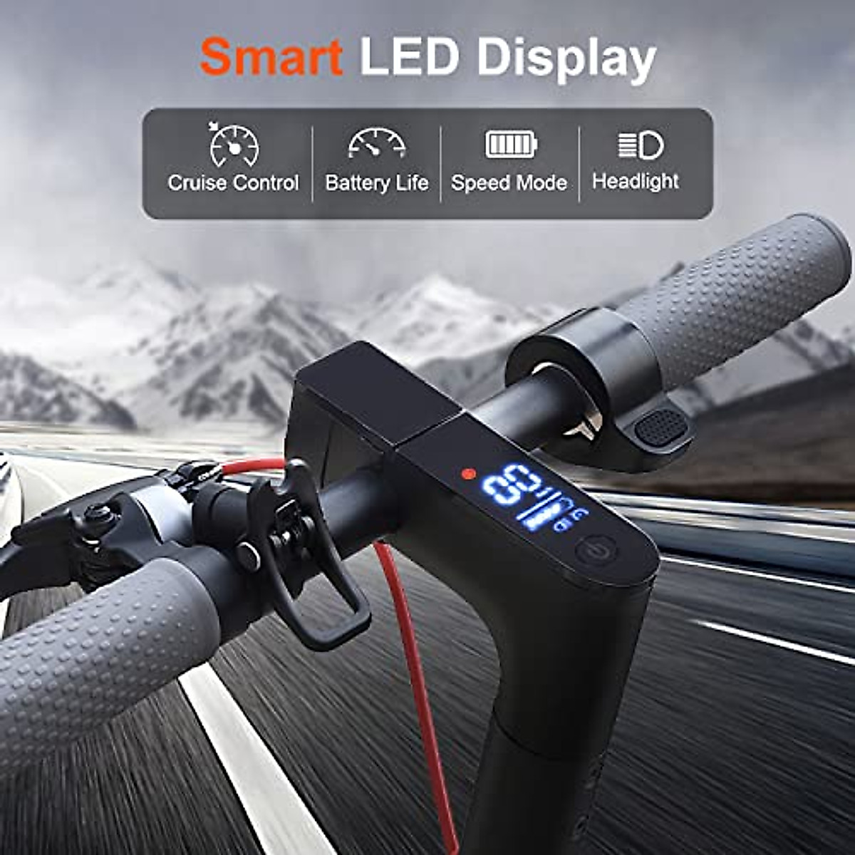 VOLPAM SP06 Electric Scooter, 8.5" Solid Tires, 19 Mph Top Speed, Up to 19 Miles Long-Range, Portable Folding Commuting Scooter for Adults, with Double Braking System and App