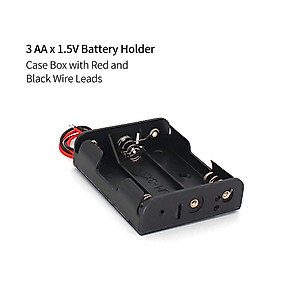 AA Battery Holder Bundle Case Back Cover Connector Storage Box with Cord Bare Leads Wire AA 1.5V Battery Holder, 2pcs Single, 2pcs 2 Slots,2pcs 3 Slots, 2pcs 4 Slots 6 Volt Spring Clip,(8-Pack).