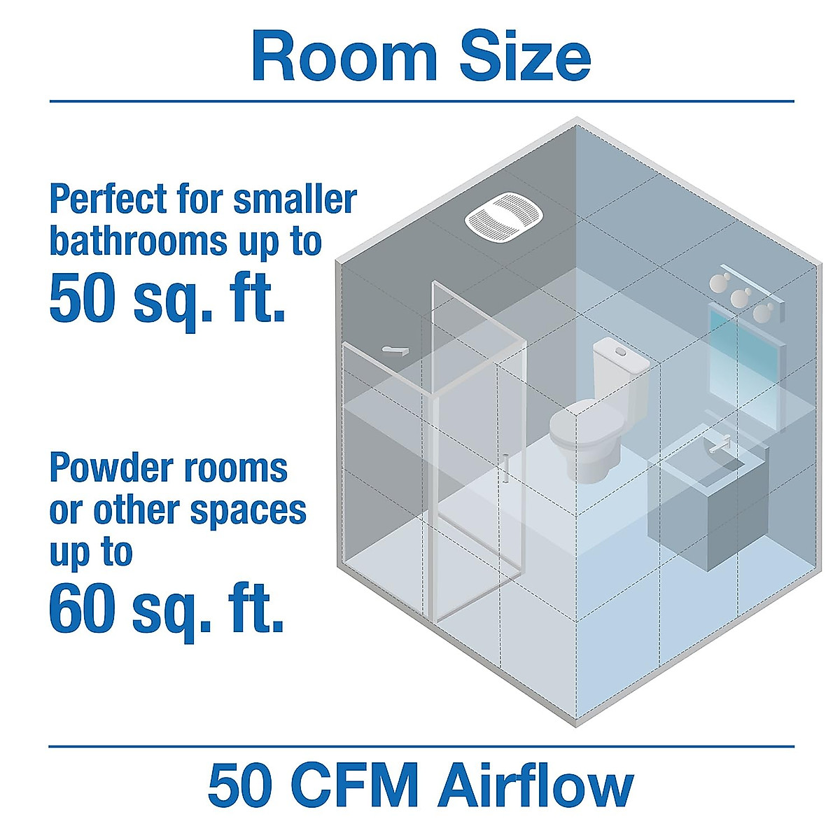 Air King AS54 Advantage Bath 50-CFM at 3.0-Sones, White Finish Exhaust Fans, Medium