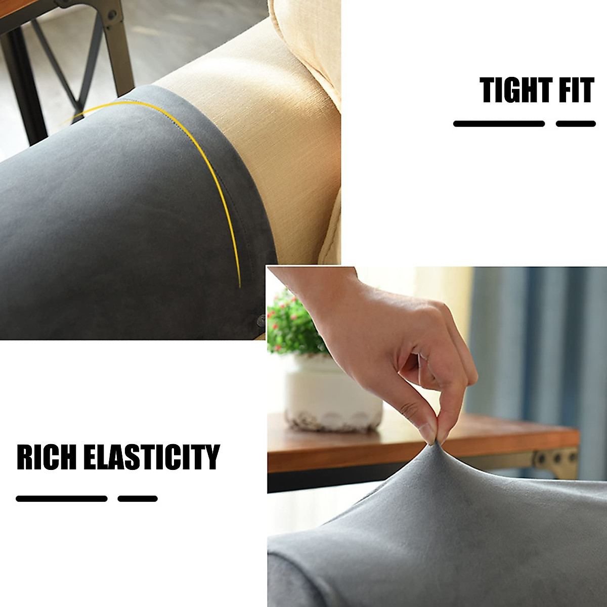 BAGASI Sofa Arm Rest Covers Set of 2 Stretch Armrest Chair Covers Waterproof Armchair Couch Anti-Slip Furniture Protector Slipcovers for Armchairs Sofa Couches Recliner,White