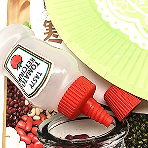 Mini Ketchup Bottles,2pcs Mini Condiment Squeeze Bottles Small Sauce Container Cute Squirt Honey Salad Dressing Container