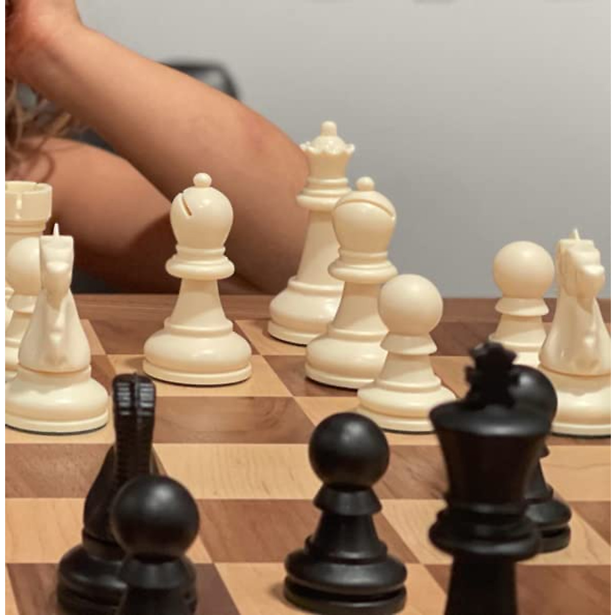 Bobby Fischer Ultimate Chess Pieces Set, Staunton Plastic Tournament Chess Set -Extra Queens, Triple Weighted