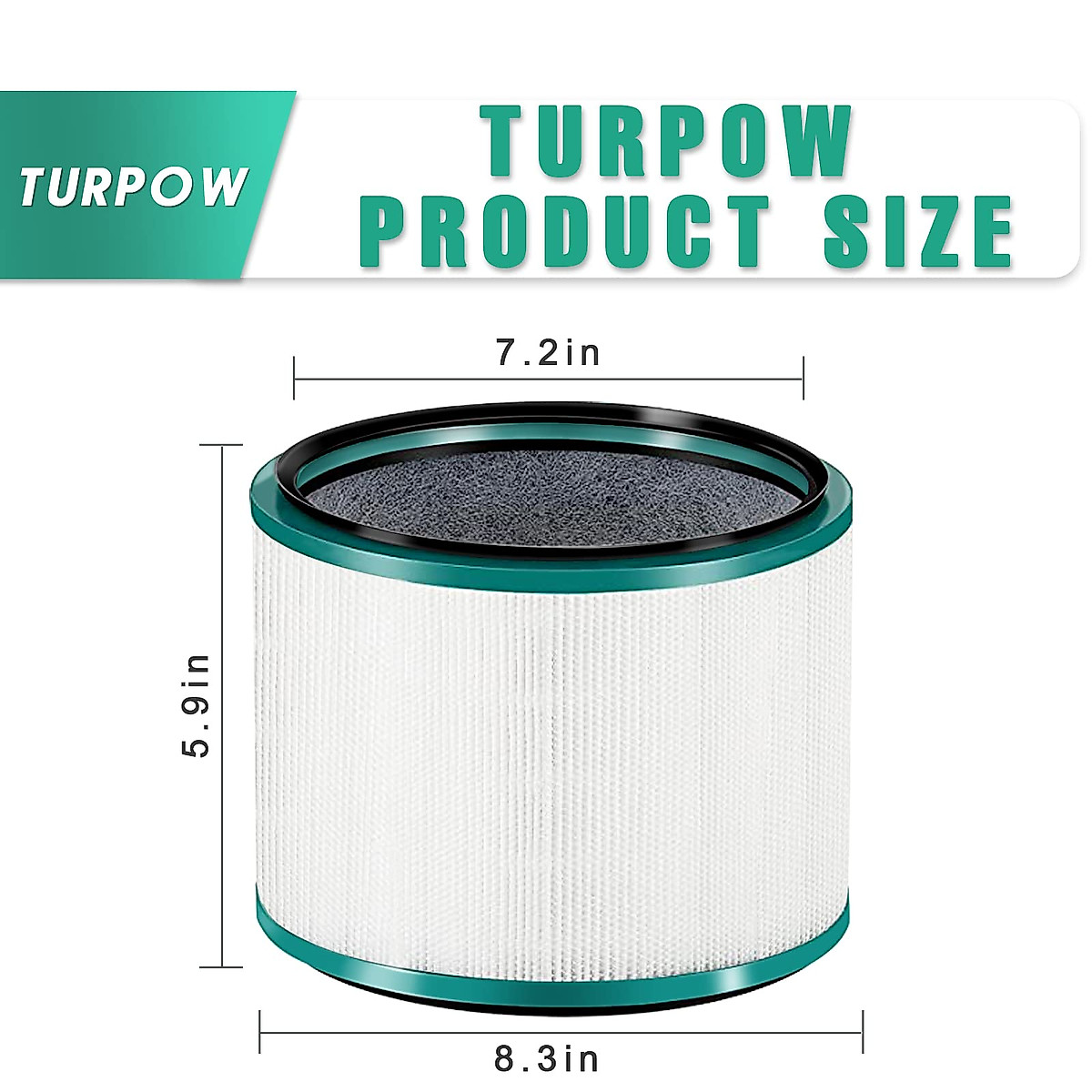 TURPOW Air Purifier Filter Replacements for Dyson HP01, HP02, HP03, DP01, DP02 Desk Purifiers, Replaces Part NO.968125-03, Compatible with Dyson Pure Hot Cool Link Fans Filter