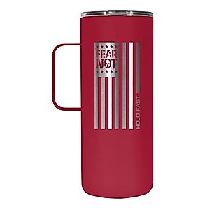 Hold Fast Fear Not Flag Stainless Steel Tumber w/Handle, Blue, 22 oz