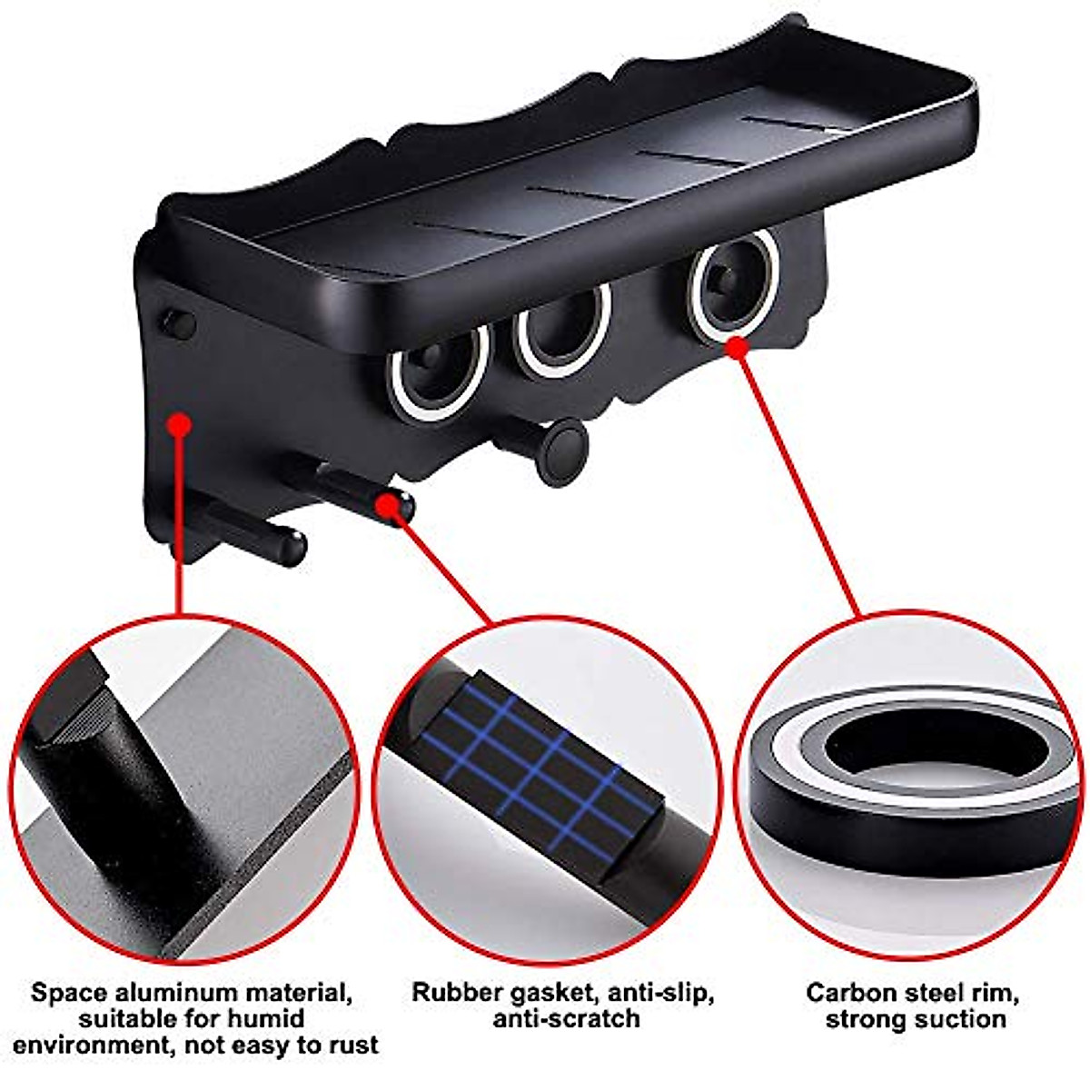 Magik Magnetic Supersonic Hair Dryer Accessories Metal Wall Mount Holder Hanger for Dyson and Other Hair Dryers Bathroom Toothbrush Makeup Cosmetic Shelf Rack Caddy Storage Organizer (Large, Black)