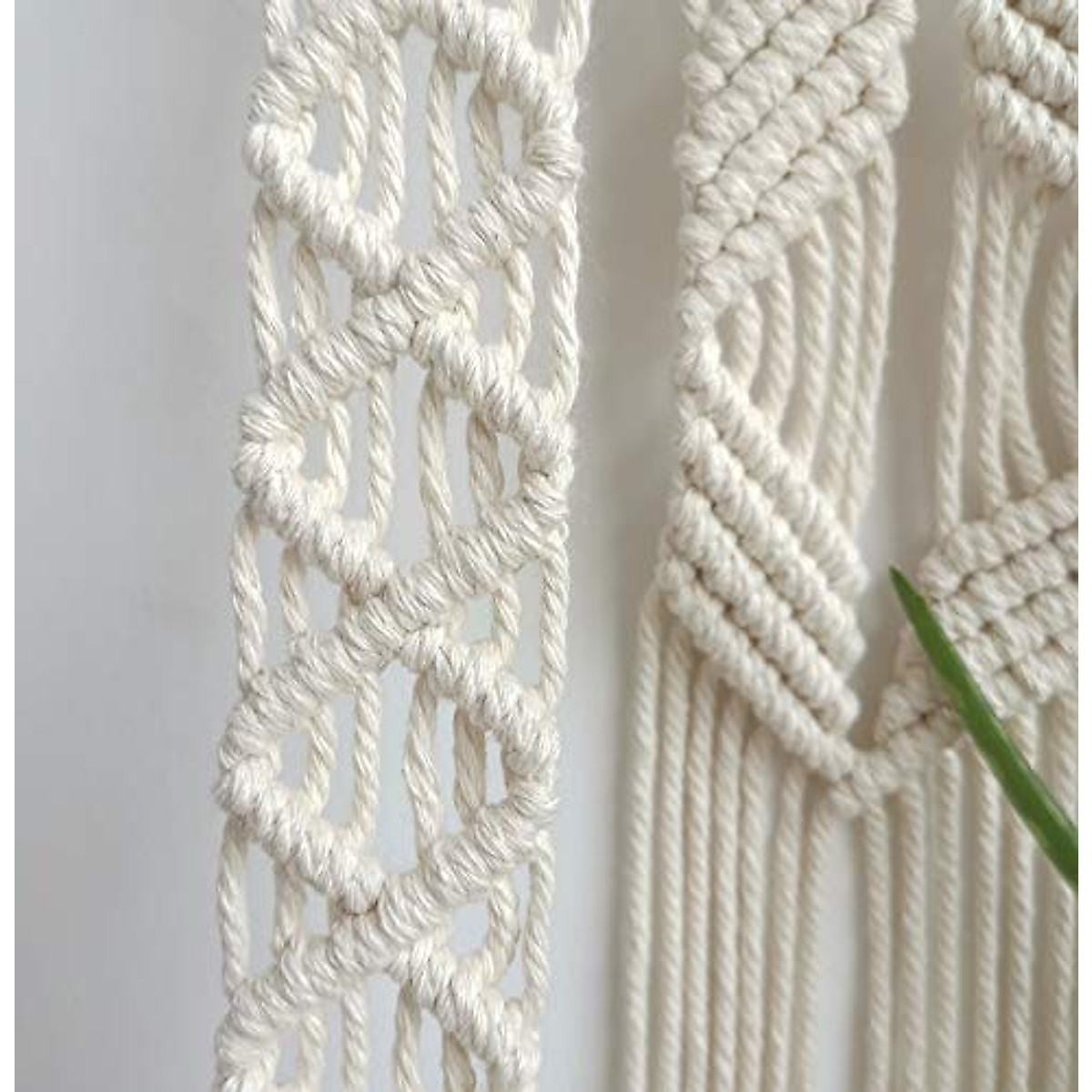 Geepro Boho Wall Decor Macrame Wall Hanging Shelf Indoor Window Plant Hanger for Wall Biege