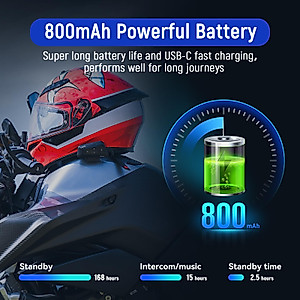 LEXIN MeshCom Motorcycle Bluetooth Headset, Mesh Group Helmet Communication System, Support Audio Multitasking/Music Sharing/Loud Speakers/IP67 Waterproof/Voice Assistant/FM Radio, Dual Pack