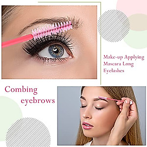 30 Pieces Disposable Eyebrow Brushes with Tubes Mascara Wand Tube Brushes Eyelash Mascara Brushes Diamond Eyelash Tubes with Transparent Cylinder Packaging for Women Girls Makeup (Pink)