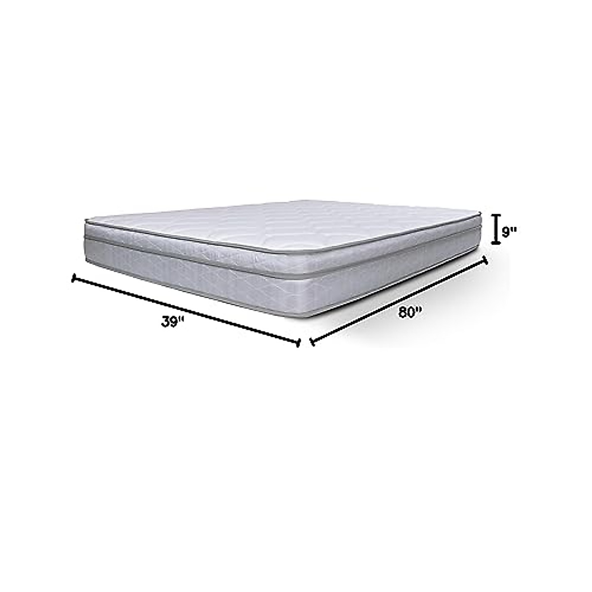DREAMFOAM Bedding Doze 9" Eurotop Mattress-Medium Comfort, Twin XL