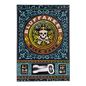 Big G Creative: Bluffaneer Dice Game, Family Party Game, Includes Two Bone-Shaped Dice, 3 to 6 Players, 15 Minute Play Time, for Ages 10 and up