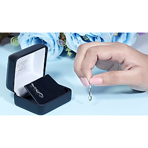 Dazzlingrock Collection 0.10 Carat (ctw) Round Black & White Diamond Infinity Swirl Dangling Drop Post Earrings for Her in 925 Sterling Silver in Screw Back