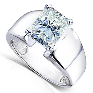 Kobelli Radiant-cut Moissanite Solitaire Engagement Ring 2 3/4 CTW 14k White Gold, Size 5.5, White Gold