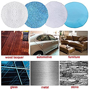 SIQUK 24 Packs Polishing Bonnet Pads (7 to 8 Inches) Including 12 Packs Microfiber Car Polishing Bonnet 4 Packs Waxing Bonnet 6 Packs Non-Woven Buffing pad and 2 Packs Cotton Bonnet for Car Polisher