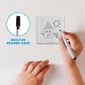 PicassoTiles Canvas Tiles Whiteboard with 8 Magnetic Building Tiles & 5 Marker Pens Expansion Construction Blocks STEAM Learning Kits Educational Toy Set Preschool Toddler Child Kids Ages 3