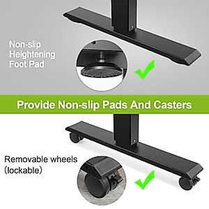 farexon 55 x 24 inch Standing Desk Electric Adjustable Height with Charging Station, Stand up Desk with Oversized Mouse Pad, Ergonomic Curved Workstation, 4 Caster, 4 Preset Heights Easy to Set（Brown