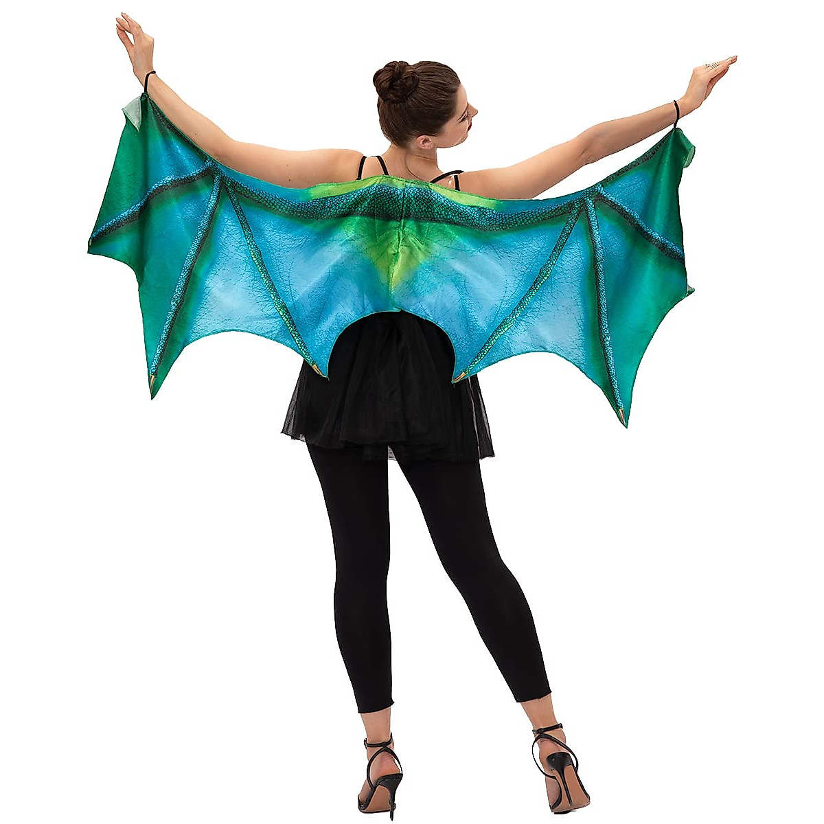 Seasons Halloween Women Dragon Cape Wings,Green or Purple (One Size Fits Most) (Green)