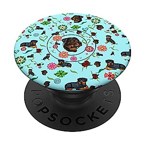 Rottweiler pattern in bleu amazing Dog Lover Art Men Women PopSockets Swappable PopGrip