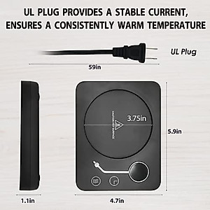 Mug Warmer - Coffee Mug Warmer for Desk - Auto Shut Off Coffee Warmer with 2-12Hrs Timer and 3 Temperature Setting, Portable Cup Warmer for Beverage, Coffee, Milk, Tea, Candle Wax, Ideal Xmas Gift