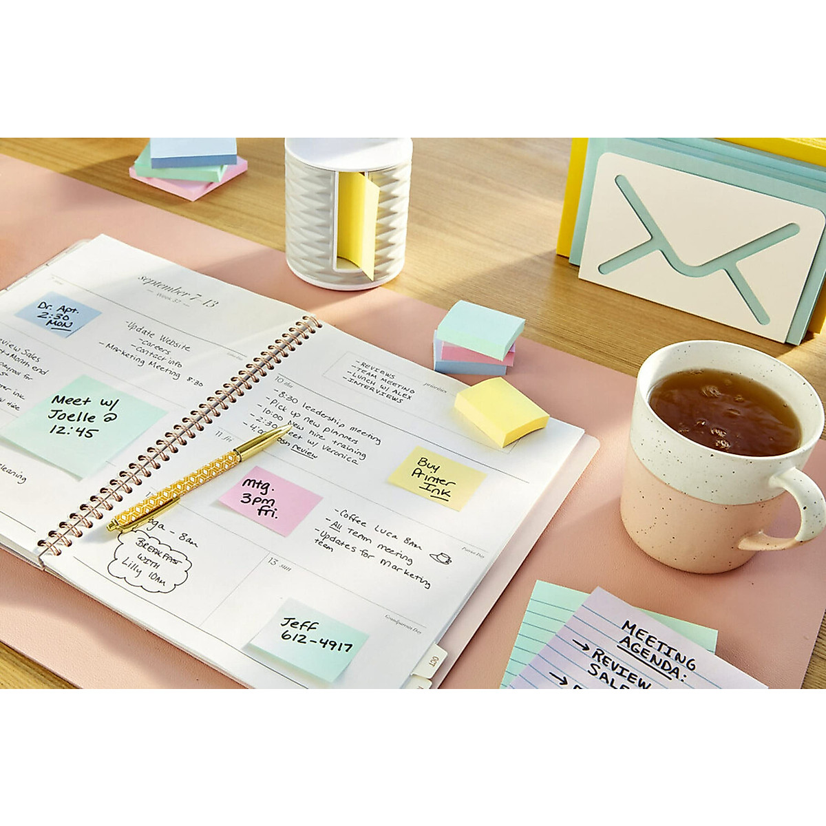 3M 654RPA Post-It Greener Notes, 3 x 3, 100 Shts/Pad, Helsinki Colors, 12/Pack