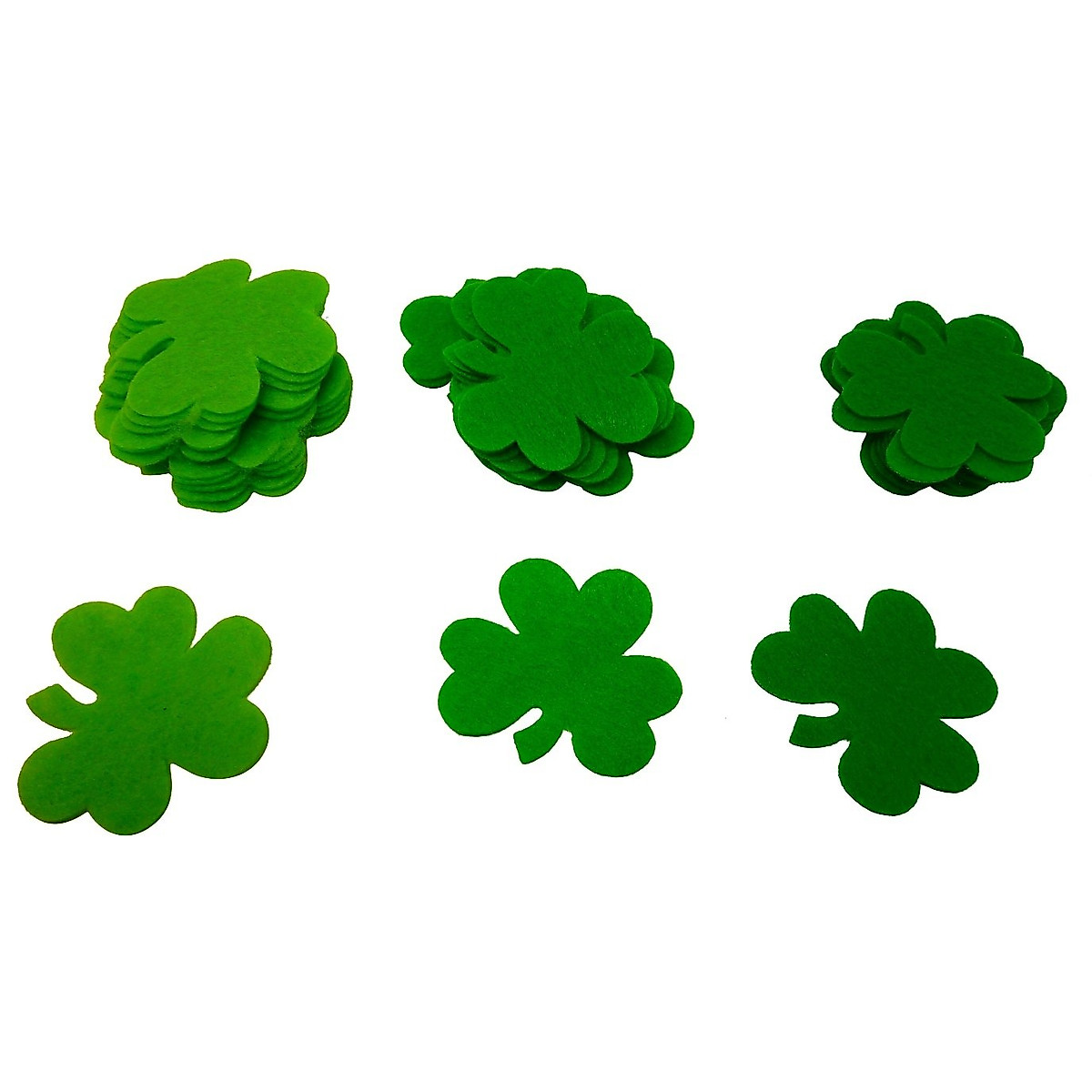 Large Saint Patrick's Day Green Shamrock Felt Confetti (Pack of 36, Size: 1.5") Perfect for Saint Patrick's Day Party Decor, Art & Craft