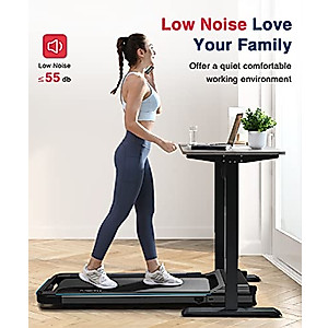 REDLIRO Under Desk Treadmill, 2 in 1 Motorized Portable Foldable Treadmill Compact Fold Up Walking Pad, Sturdy Folding Treadmill for Small Space with Remote Control, LED Display for Home & Office Use