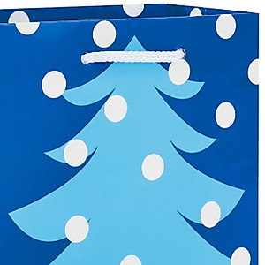 Hallmark 6" Small Holiday Gift Bags (Pack of 5) Blue Winter Scenes, Stripes, Snow
