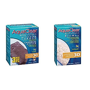 AquaClear 30 Filter Media Replacement Bundle, BioMax and Activated Carbon, Replacement Filter Media for Aquariums up to 30 Gallons
